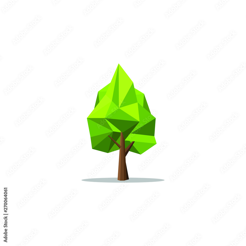 Modern Abstract Polygon Geometric Tree vector Illustrations with 3d low ...