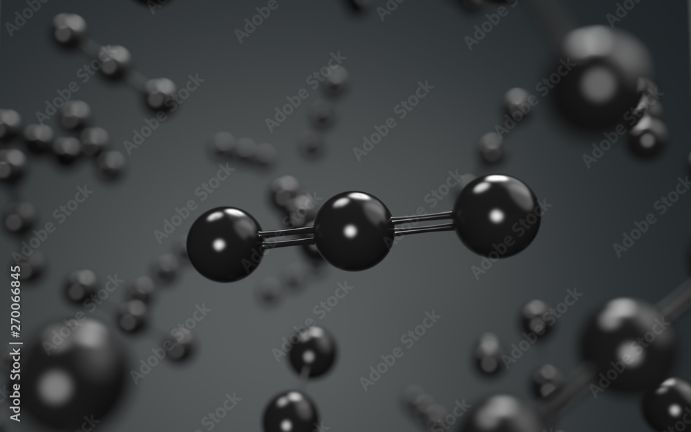 Science with black molecule or atom background, Carbon dioxide ...