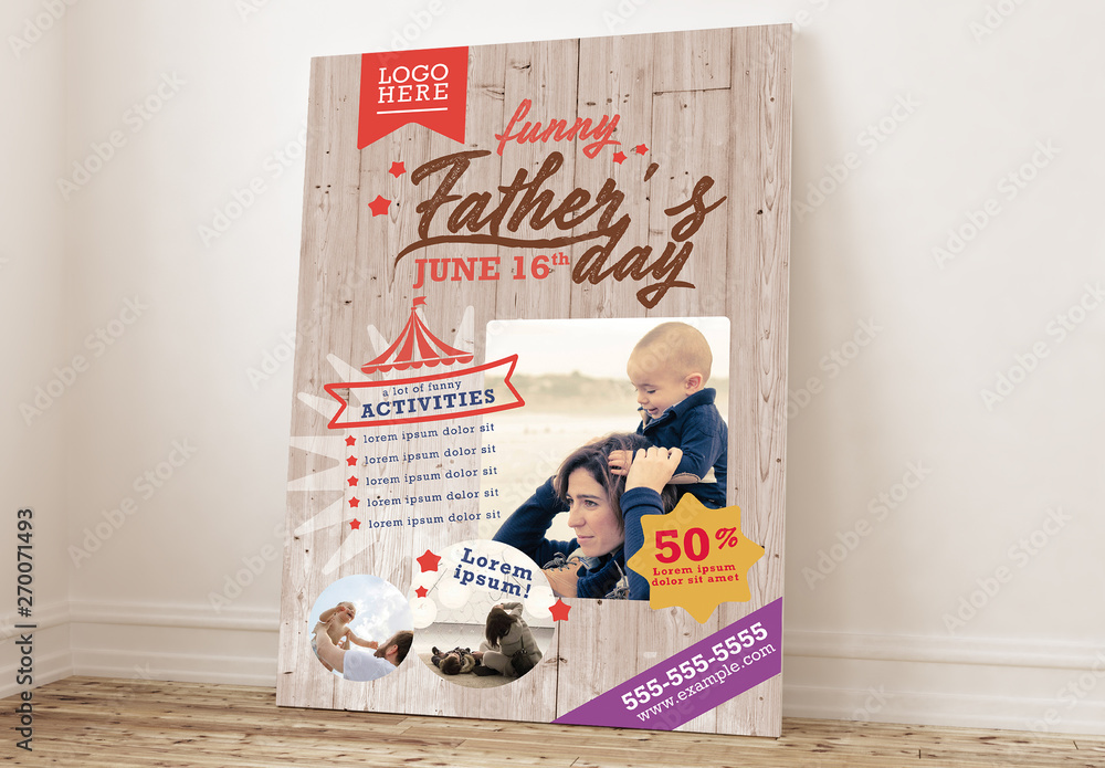 Father´s Day Festival Poster Layout Stock Template | Adobe Stock