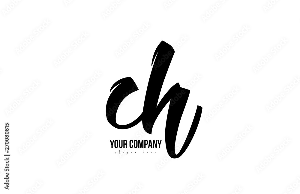 black and white ch c h alphabet letter combination logo icon design ...