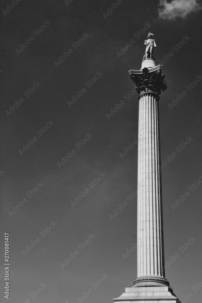 The statue of Admiral Nelson that sits ontop of Nelson's Column in ...