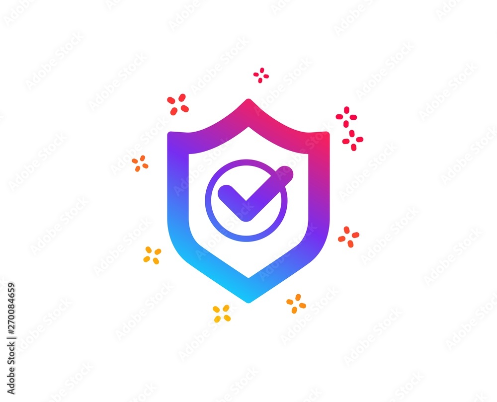 Approved shield icon. Accepted or confirmed sign. Protection symbol ...