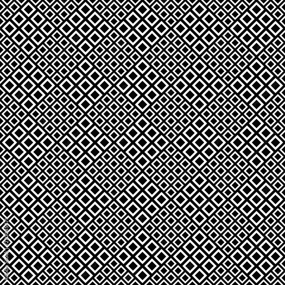 Geometrical square pattern background design - monochrome vector ...
