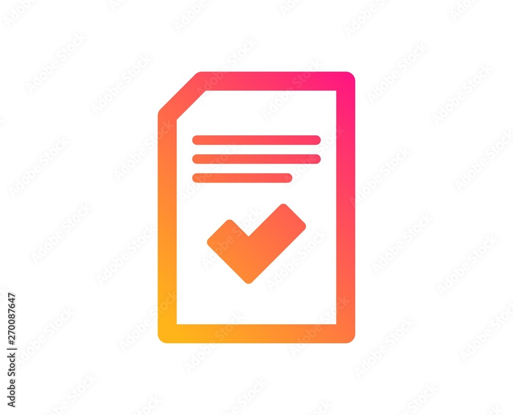 Checked Document icon. Information File with Check sign. Correct Paper ...