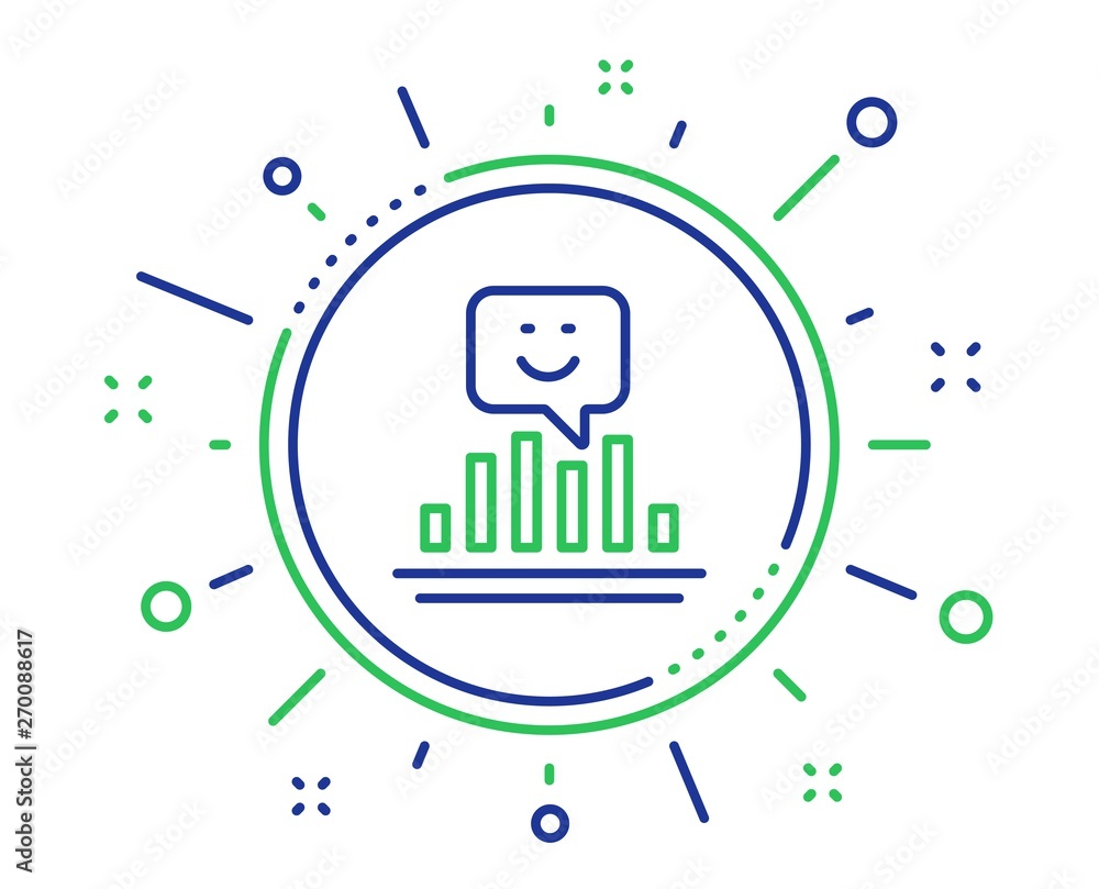 Smile chart line icon. Positive feedback rating sign. Customer ...