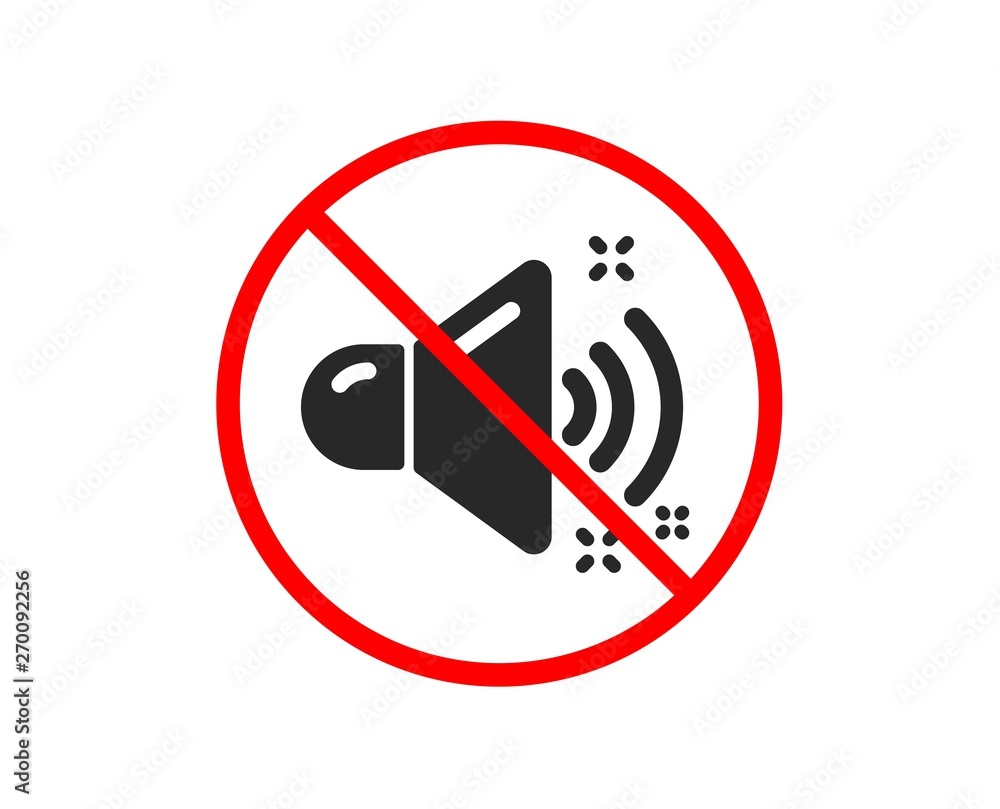 No or Stop. Loud sound icon. Music sound sign. Musical device symbol ...