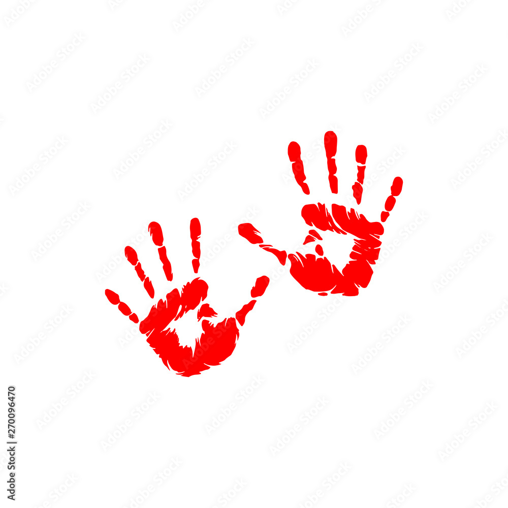 Mother and child handprints isolated on white background. Vector ...