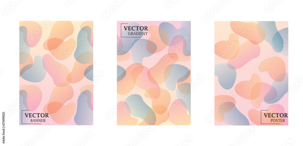 Three flyer templates in delicate pastel shades. The pattern is made of ...