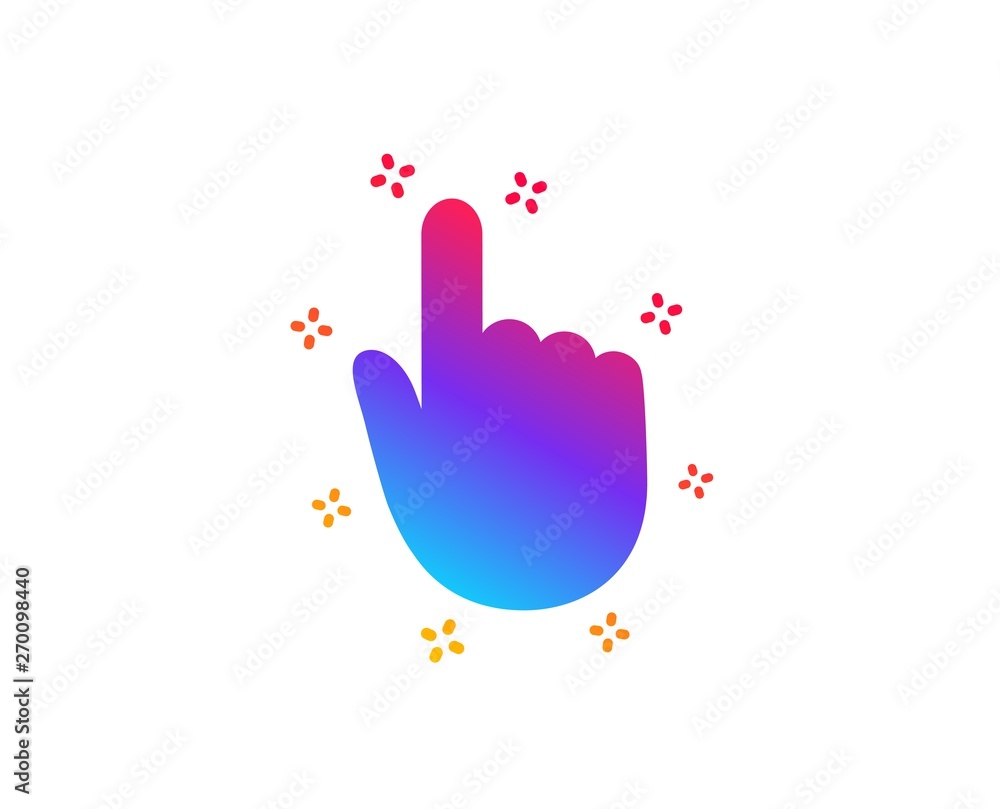 Hand Click icon. Finger touch sign. Cursor pointer symbol. Dynamic ...