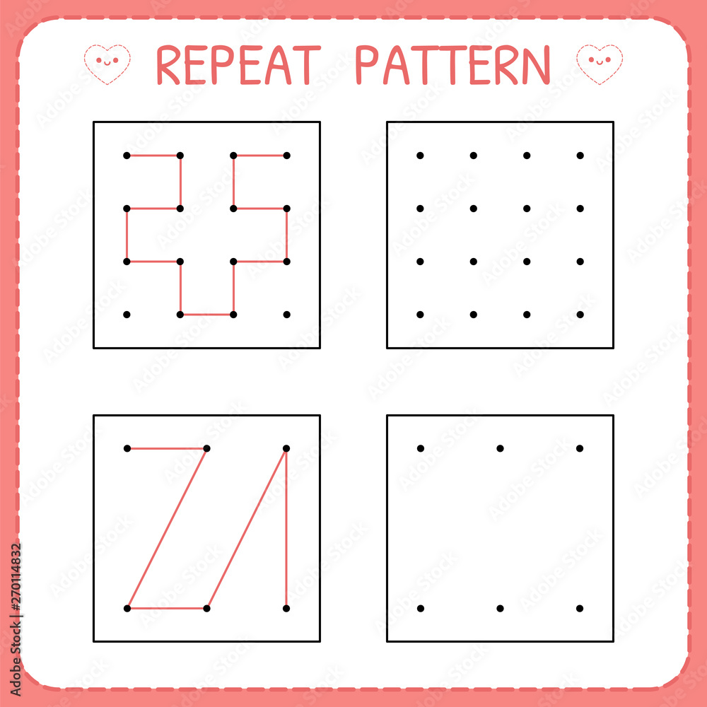 Educational games for practicing motor skills. Repeat pattern. Working ...