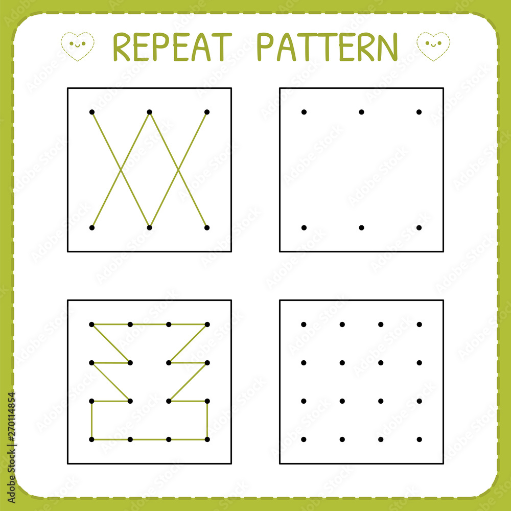 Kindergarten educational game for kids. Repeat pattern. Working pages ...