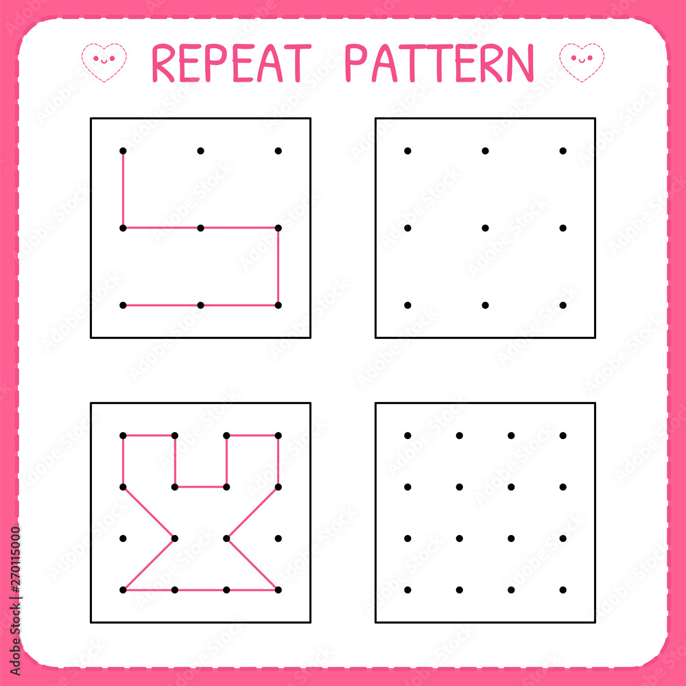 Repeat pattern. Working page for children. Kindergarten educational ...