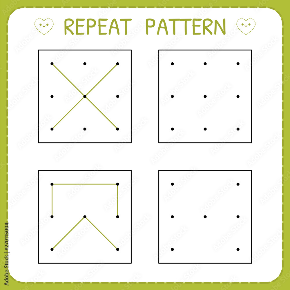 Repeat pattern. Working page for children. Preschool worksheet for ...