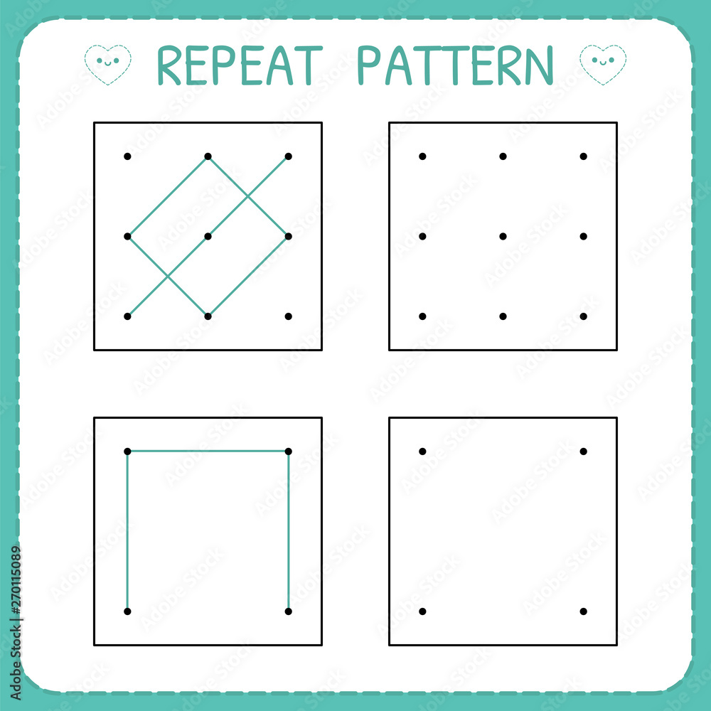 Working page for children. Repeat pattern. Preschool worksheet for ...