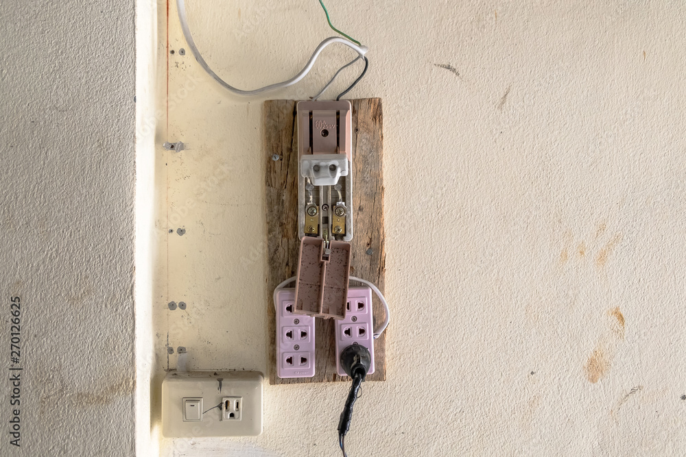 Old and Unsafe Vintage Style Electronic Plastic Circuit Breaker ...