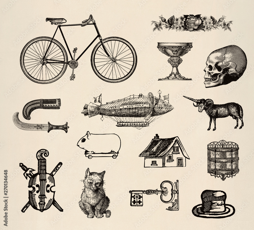 Vintage Victorian objects collection Stock Photo | Adobe Stock