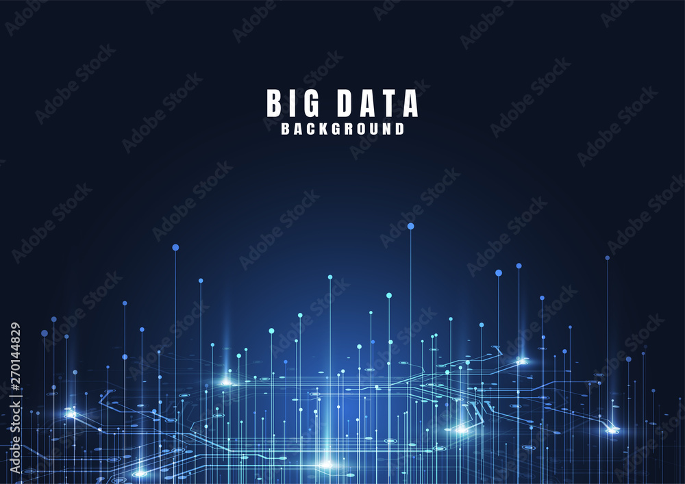 Abstract technology background with Big data. Internet connection ...