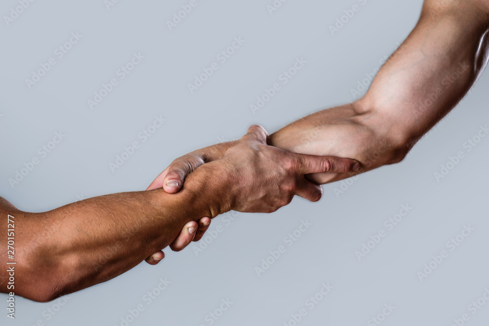 Rescue, helping gesture or hands. Helping hand concept, support ...