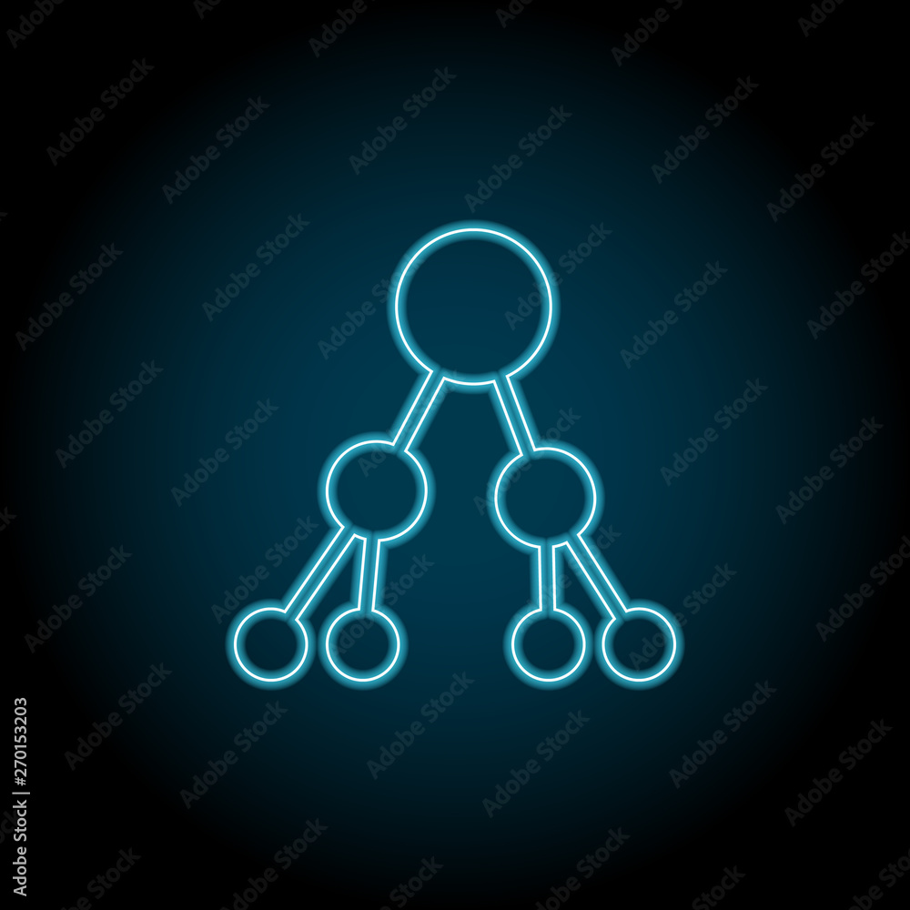 binary tree neon icon. Simple thin line, outline vector of charts and ...