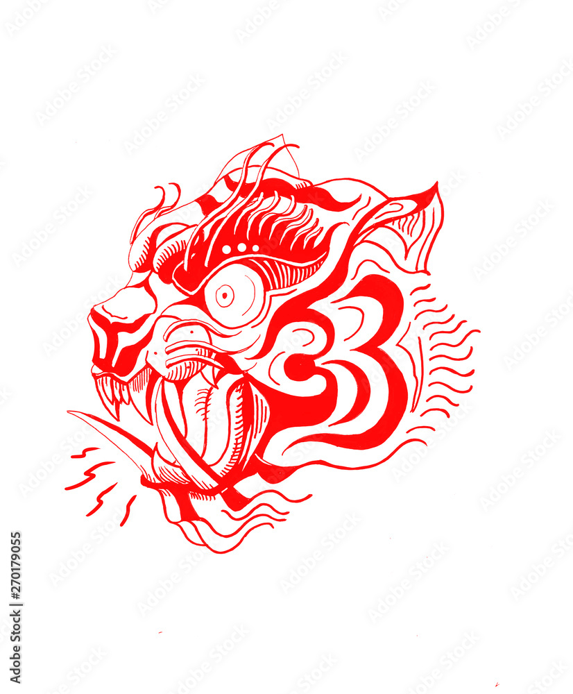 Tigre rouge Stock Illustration | Adobe Stock