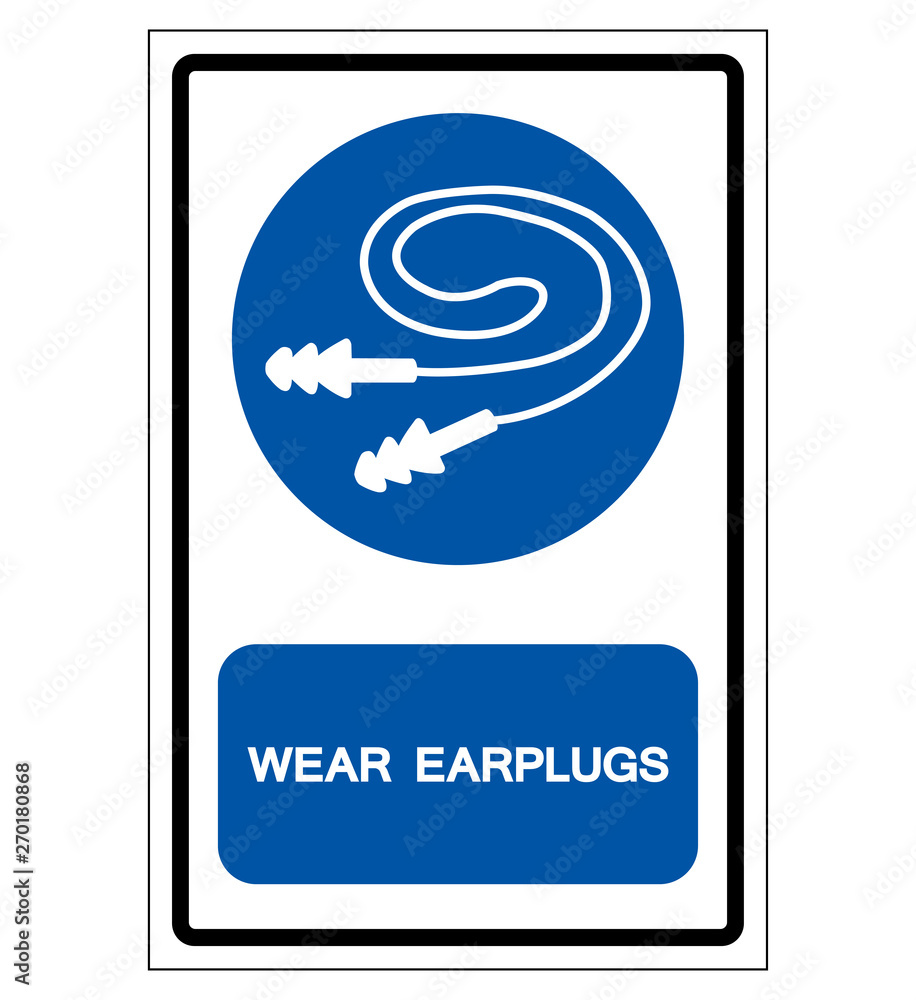Wear Earplugs Symbol Sign,Vector Illustration, Isolated On White ...