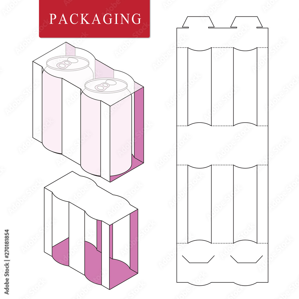 Packaging for can bottle.Vector Illustration of Box.Package Template ...
