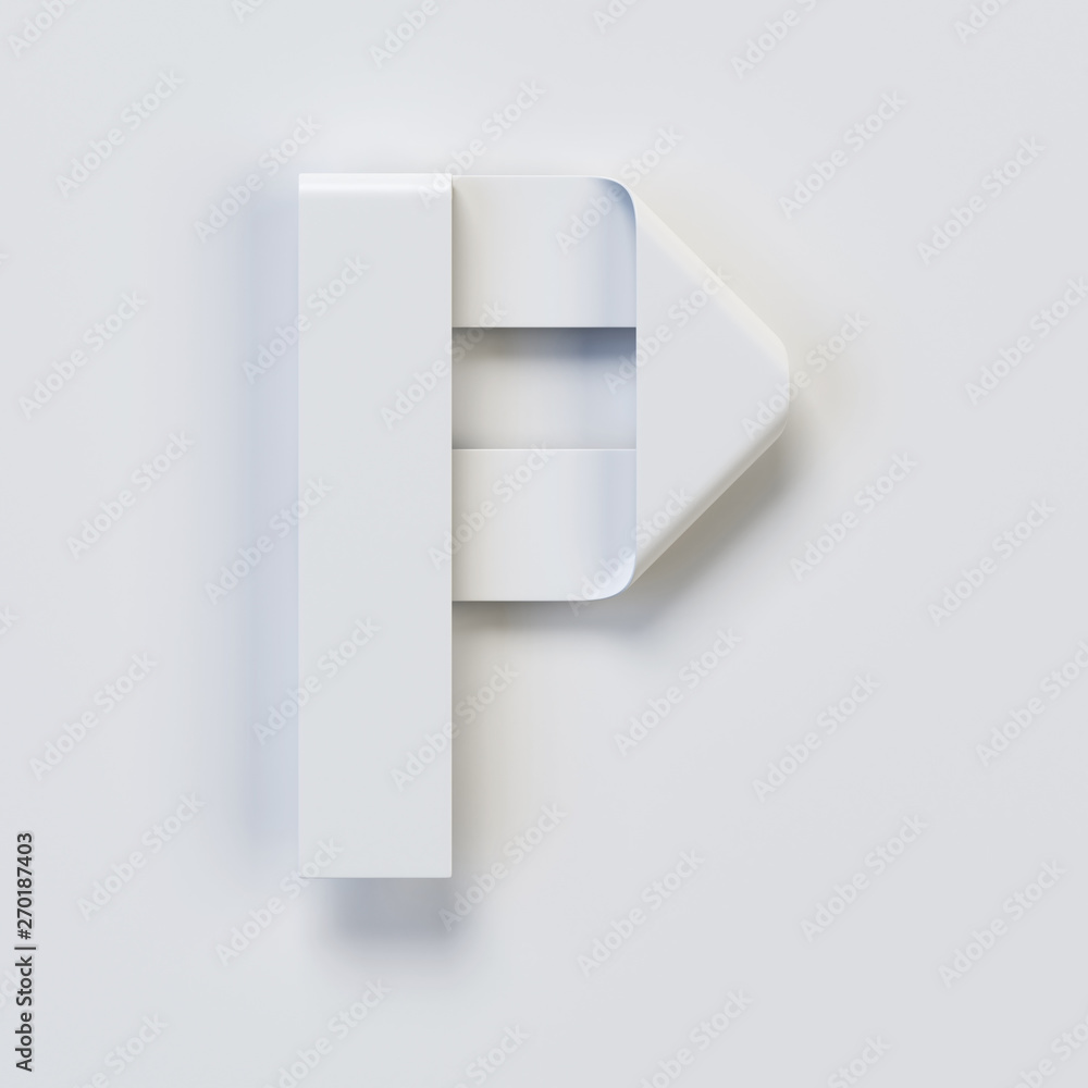 Origami paper font, folded ribbon font 3d rendering, letter P Stock Illustration | Adobe Stock