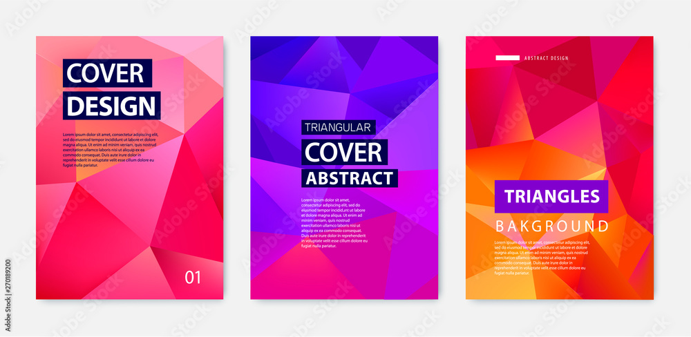 Vector set of abstract geometric covers, banners, posters, flyers ...