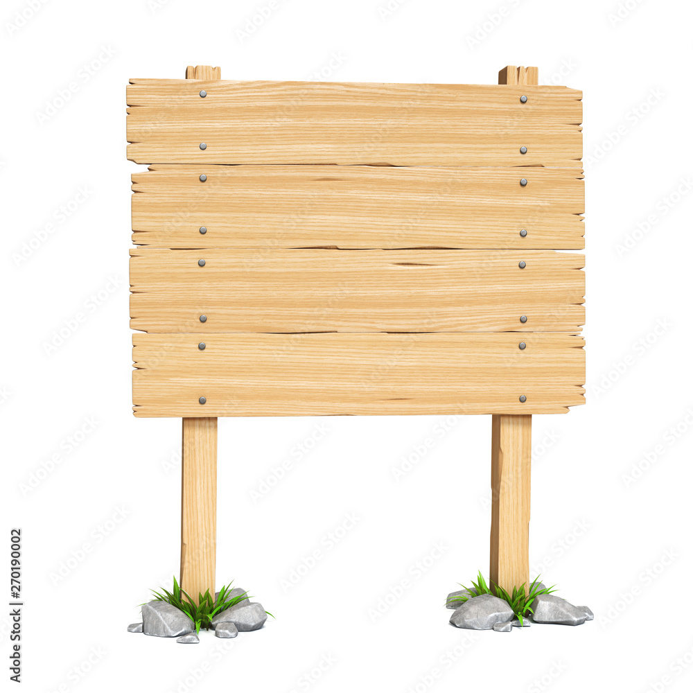 Wooden sign board isolated on white background 3d rendering Stock ...