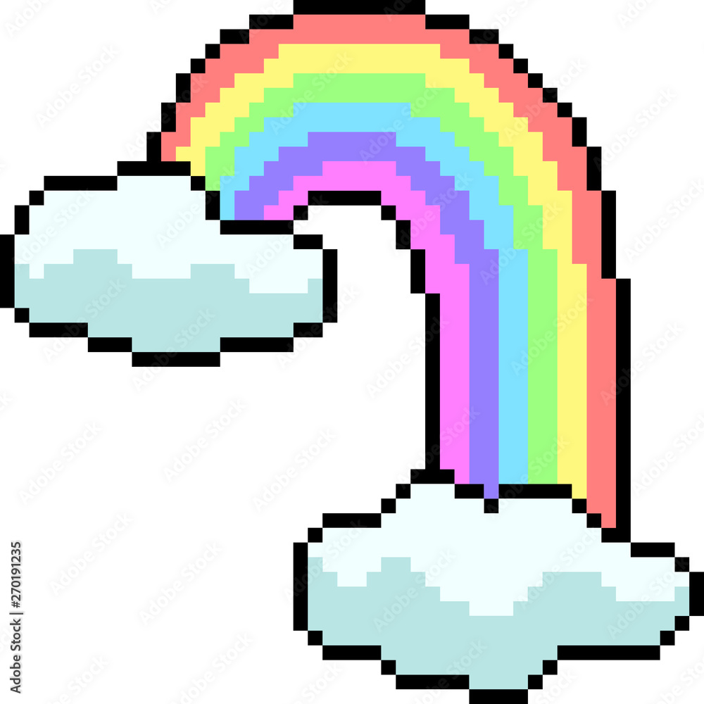 vector pixel art rainbow cloud Stock Vector | Adobe Stock