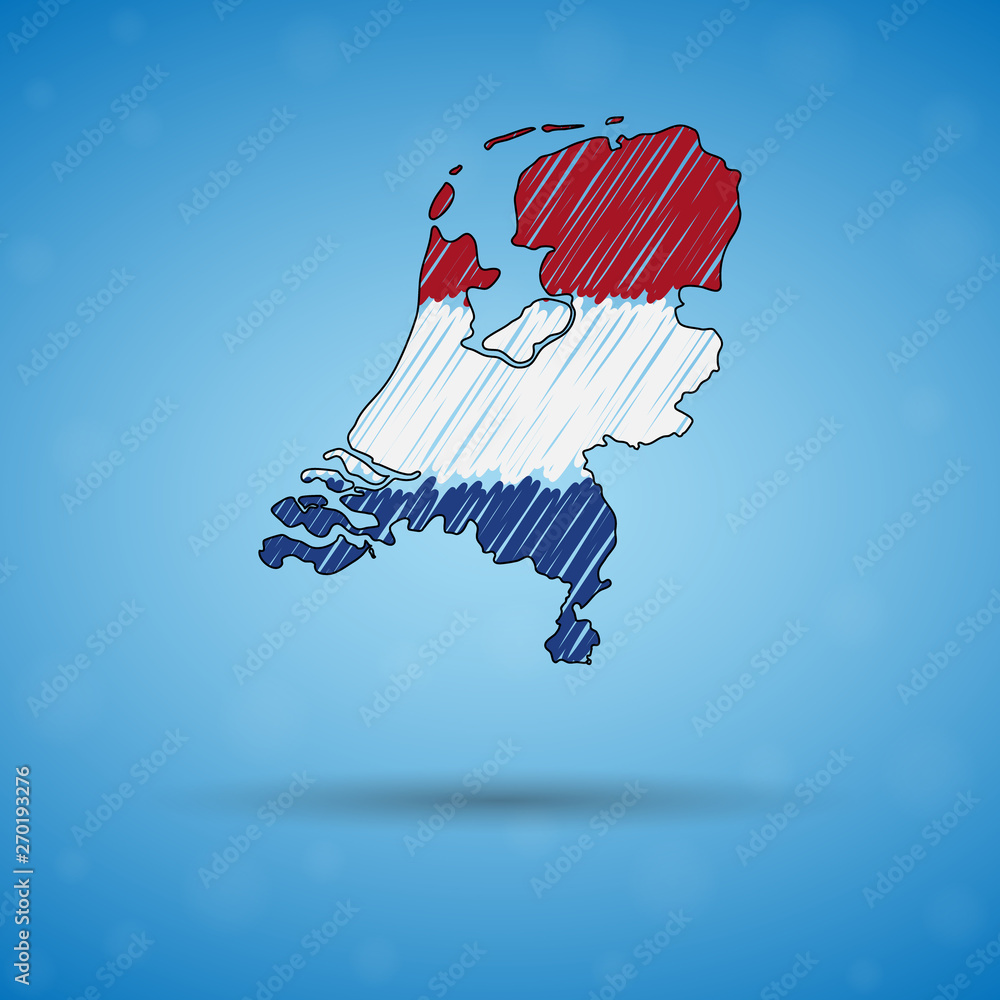 Scribble map of Netherlands. Sketch Country map for infographic ...