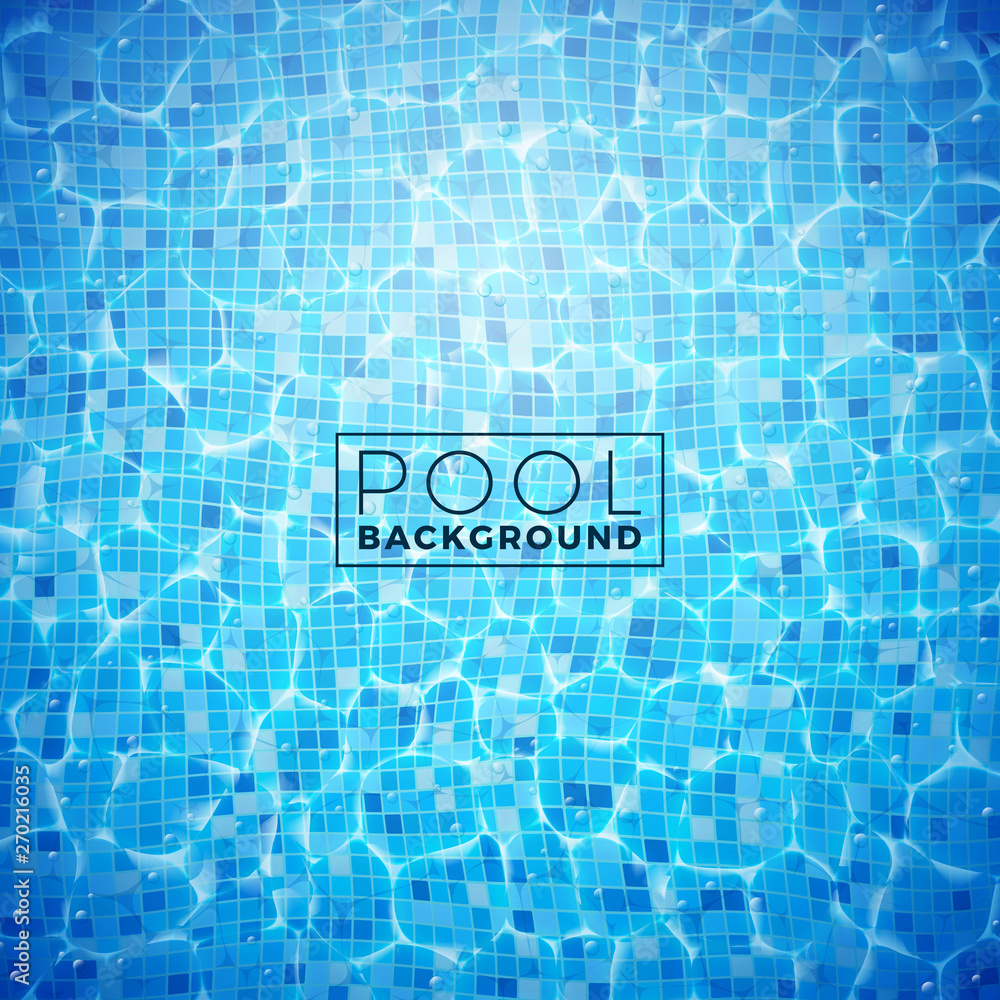 Vector water in the tiled pool background design template. Summer ...