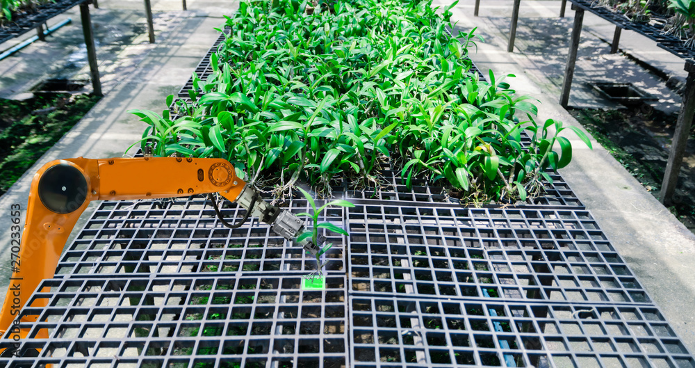 Smart robotic farmers in agriculture futuristic robot automation ...