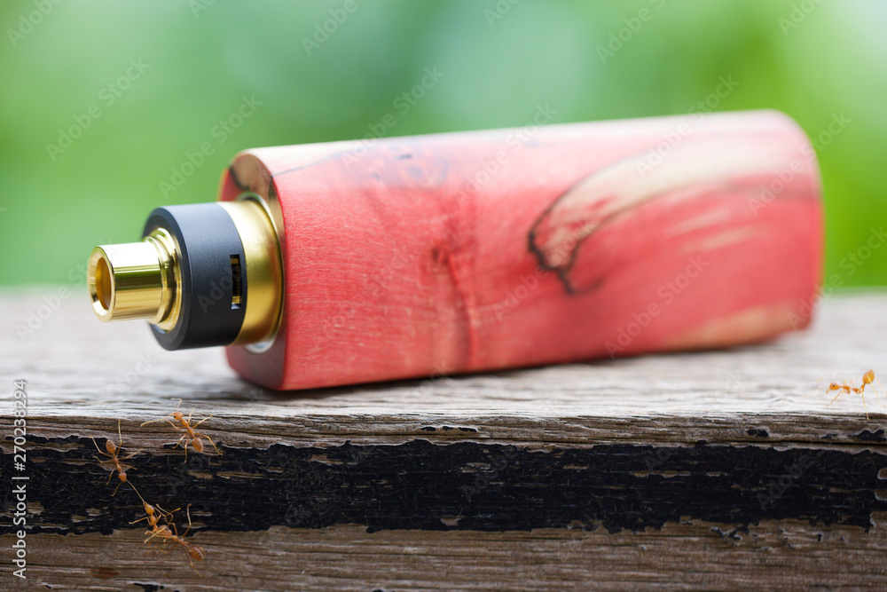 high end red natural stabilized wood box mods with rebuildable dripping ...
