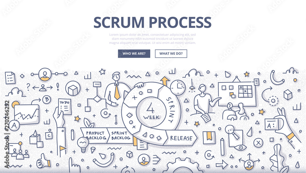Photo & Art Print Scrum Process Doodle Concept, Rassco