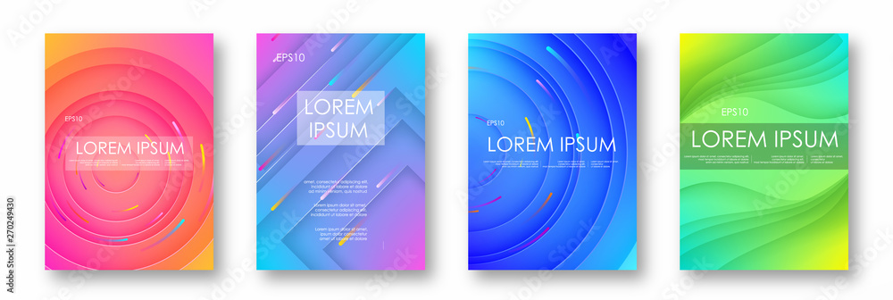 Shiny gradients abstract vector banners. 3D style with shadows design ...