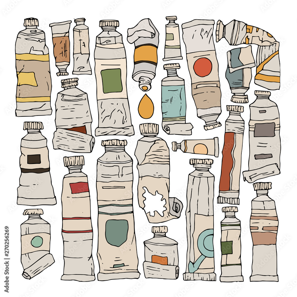 paint tubes color ink set Stock Vector | Adobe Stock