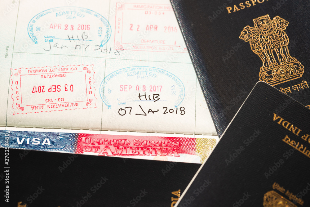 Departure stamp from Indian immigration department and US department of ...