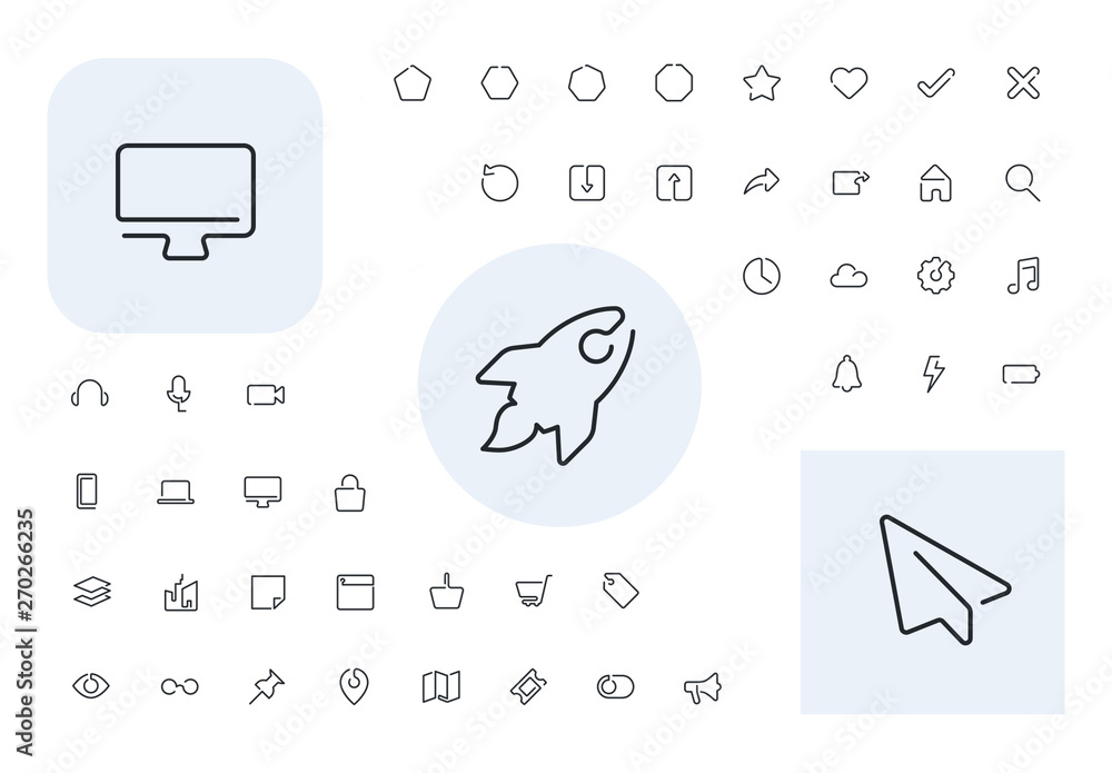 Single Line Vector Icons Layout Stock Template | Adobe Stock