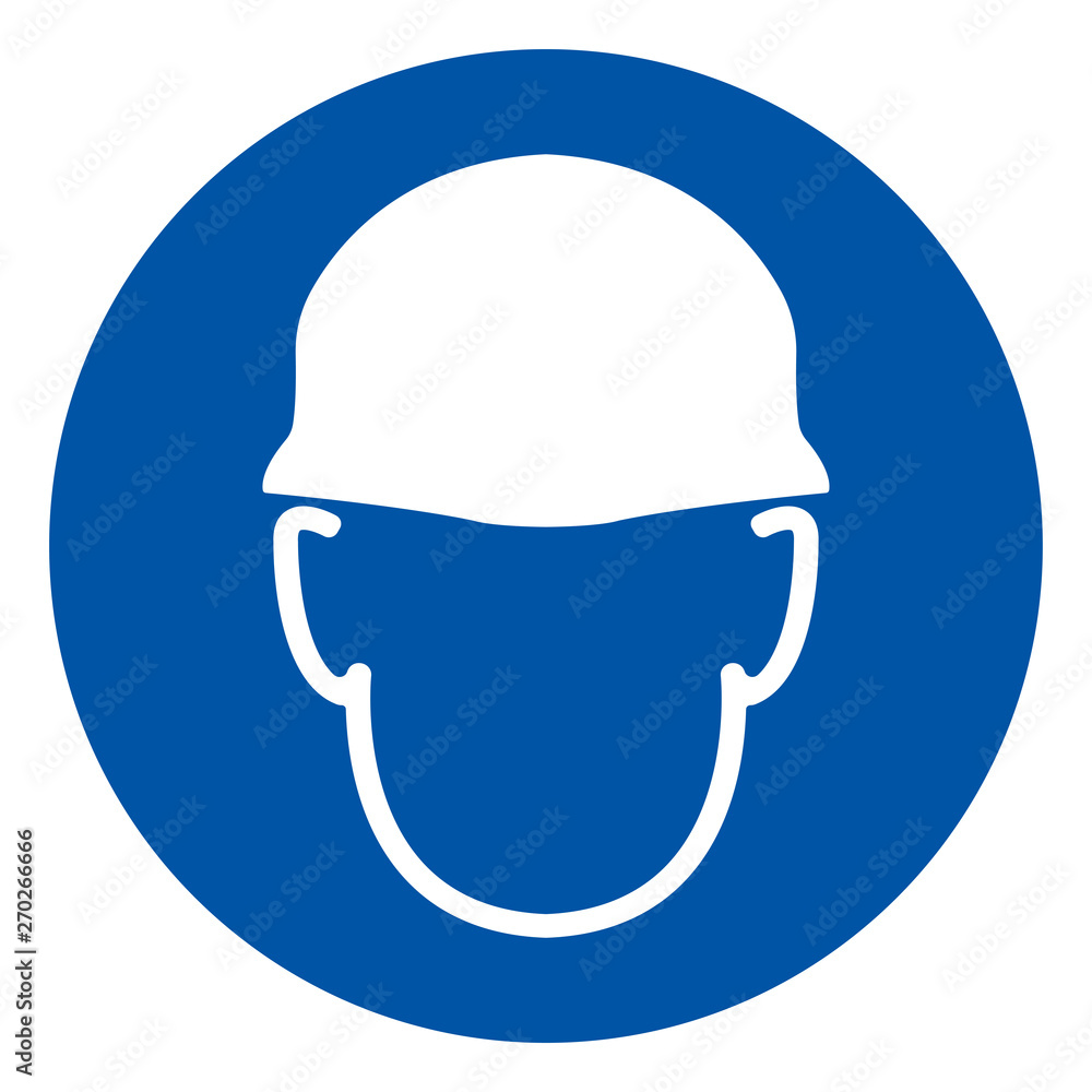 Wear Head Protection Symbol Sign,Vector Illustration, Isolated On White ...