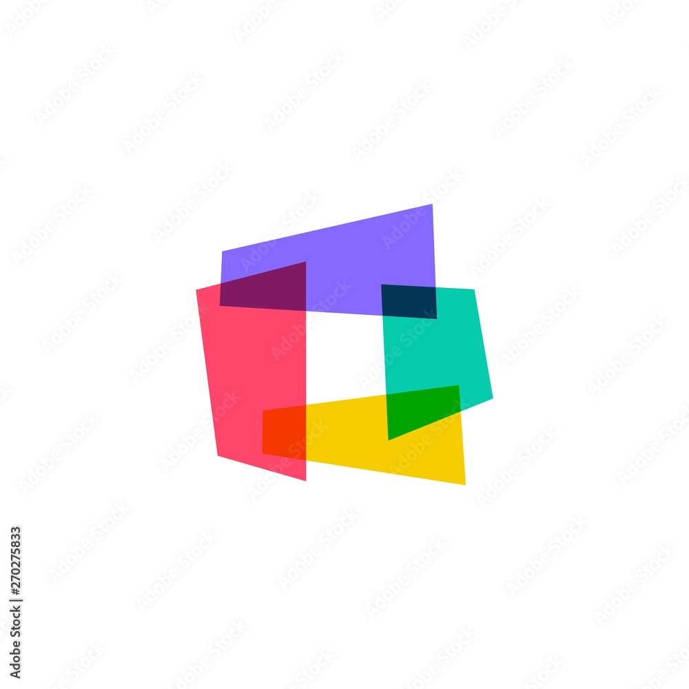 abstract square rectangle overlapping logo vector icon illustration ...