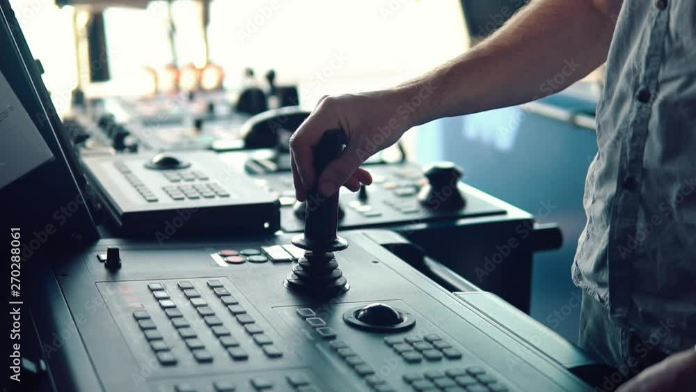 dynamic positioning officer operationg bridge ship equipment of ...