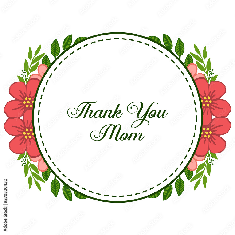 Vector illustration various abstract leaf wreath frame for invitation card thank you mom Stock ...