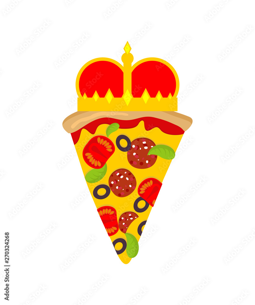 Royal pizza with crown sign. Vector illustration Stock Vector | Adobe Stock