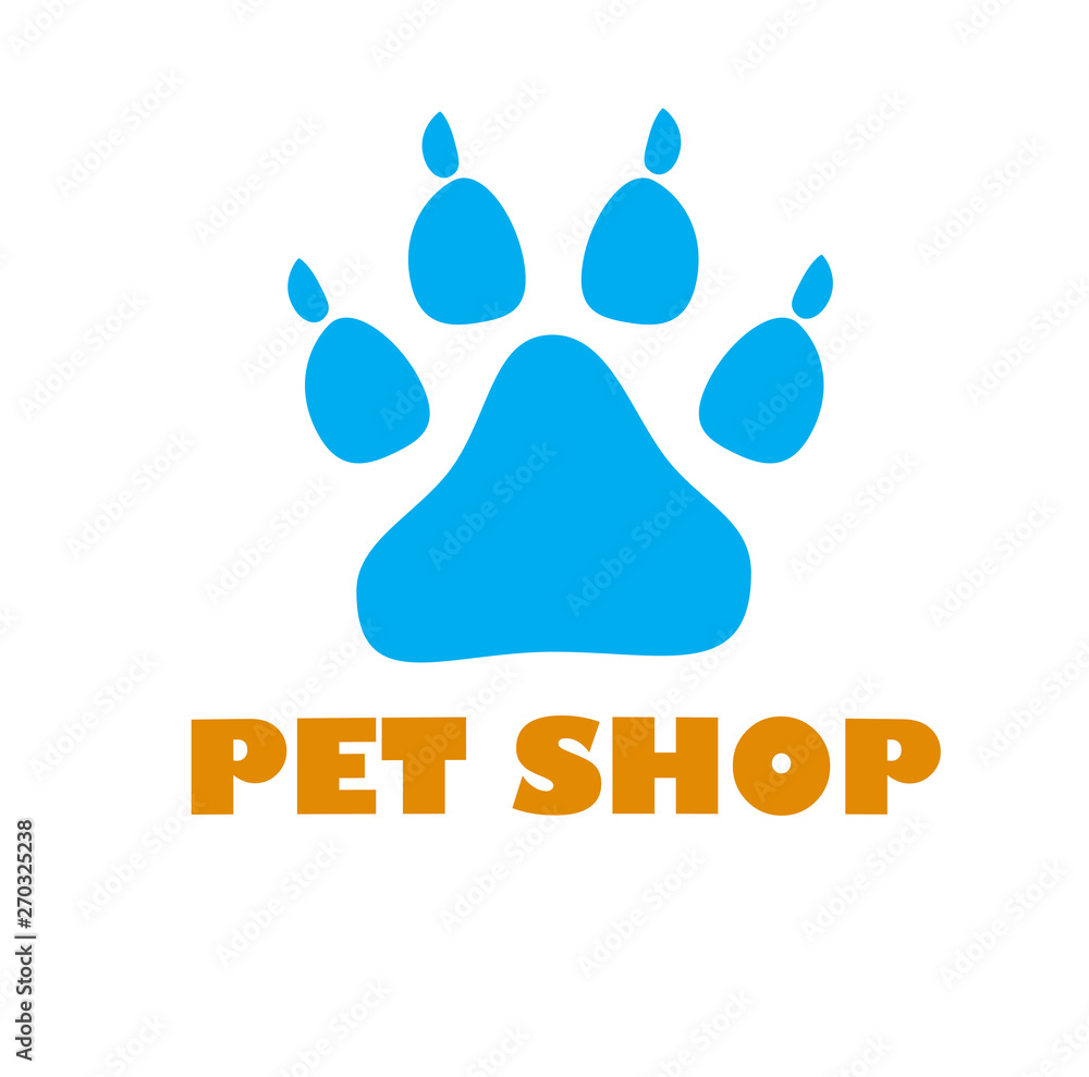 Paw Print on white background. Dog paw Logo. pet shop logo. dog pet ...