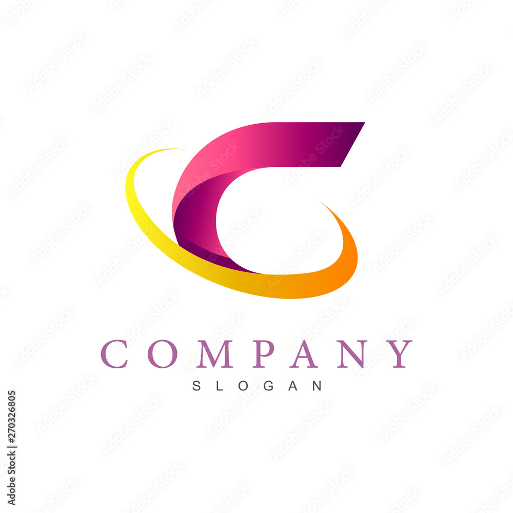 logo letter c, Logo C with a simple display using speed effects Stock ...