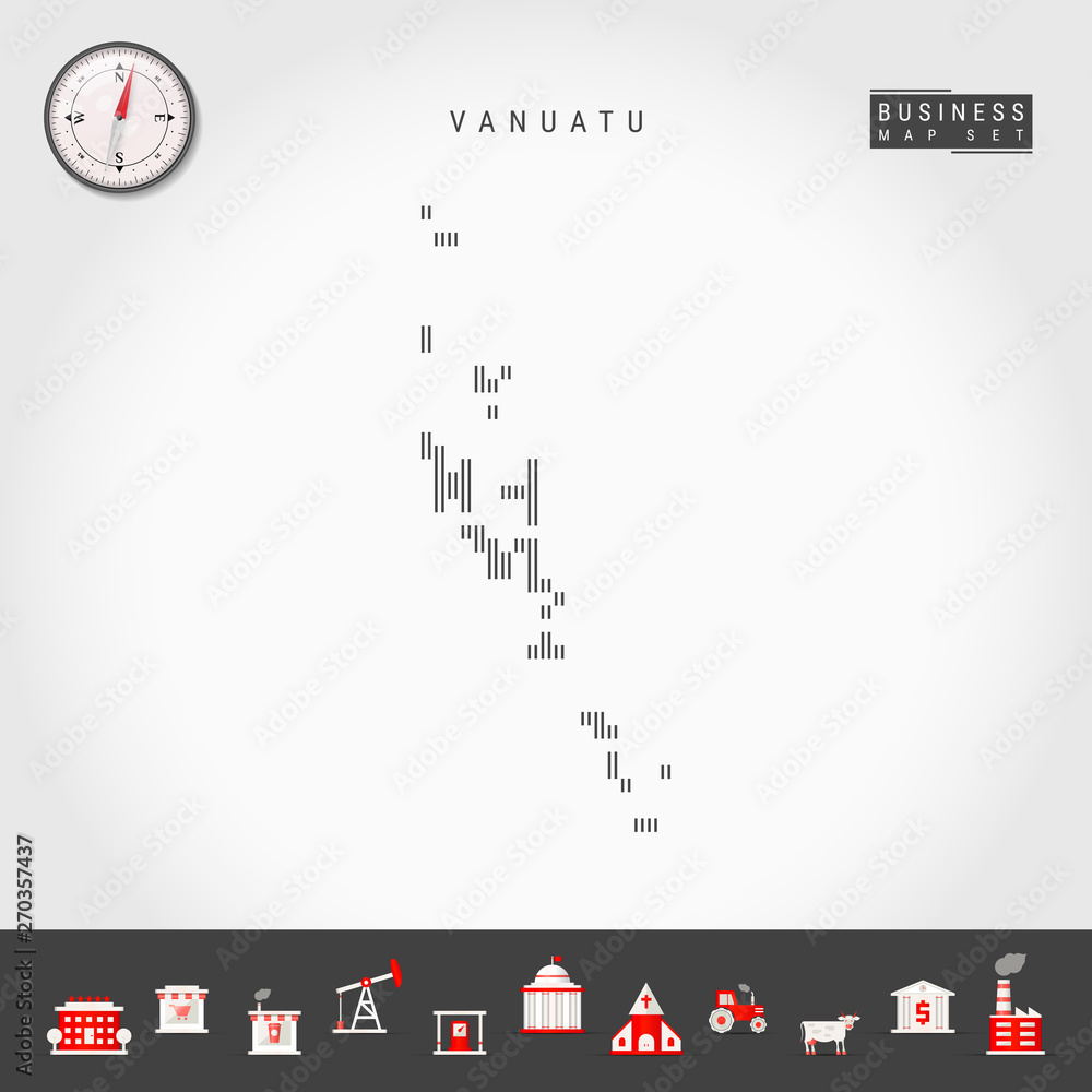 Vector Vertical Lines Pattern Map of Vanuatu. Striped Simple Silhouette ...