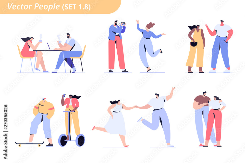 People big vector set. Couples. Male and female flat characters ...