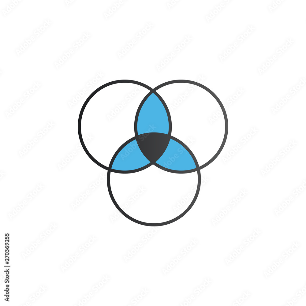 Three overlapping circles infographic. Template for diagram, graph ...