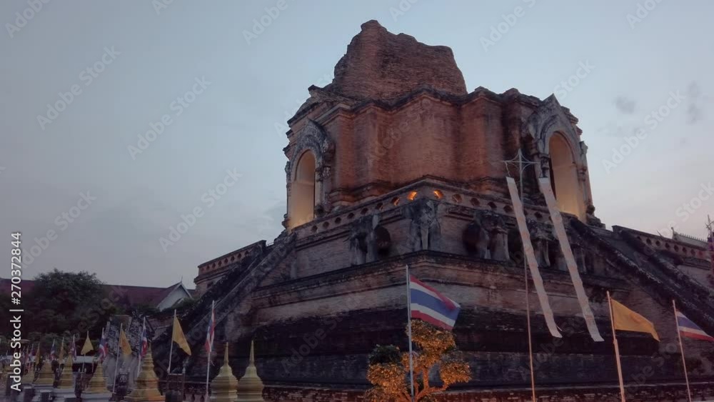 Cinematic slow pan revealing the iconic steps leading upto the Wat ...